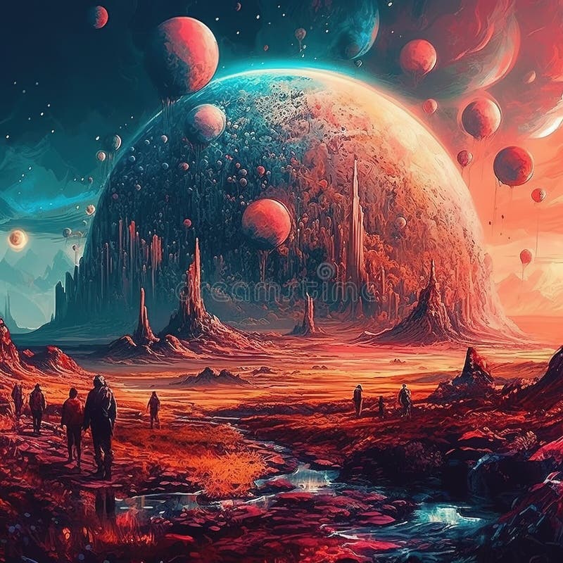 Highly creative cosmic art stock illustration. Illustration of dusk ...