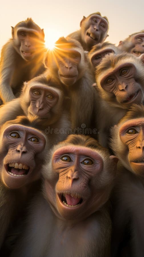 Highly Defined Macrography Selfie of a Group AI Generated Stock ...