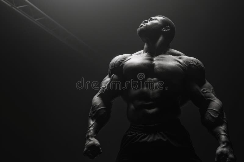 Majestic Pose of a Athlete Bodybuilder Showcasing Muscular Physique in ...