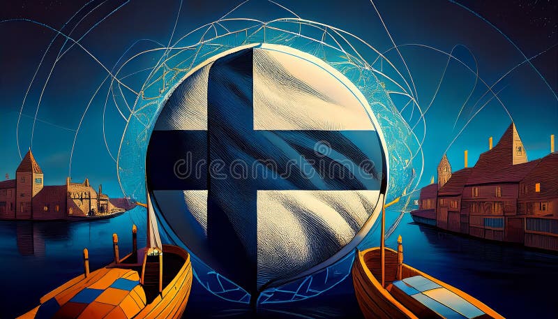 A Highly Detailed and Abstract Representation of the Finland Flag ...