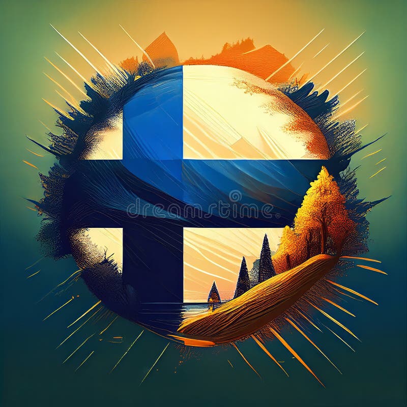 A Highly Detailed and Abstract Representation of the Finland Flag ...