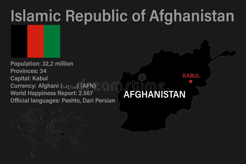 Detailed Afghanistan Road Map with Labeling. Stock Vector ...