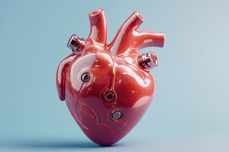 Anatomical Heart Model Displaying Colorful Arteries and Chambers on a ...