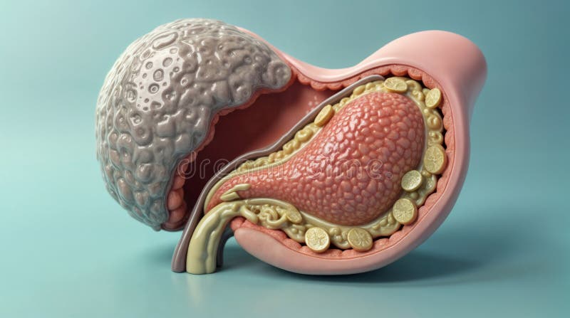 Detailed Organ Model on Soft Background Stock Illustration ...