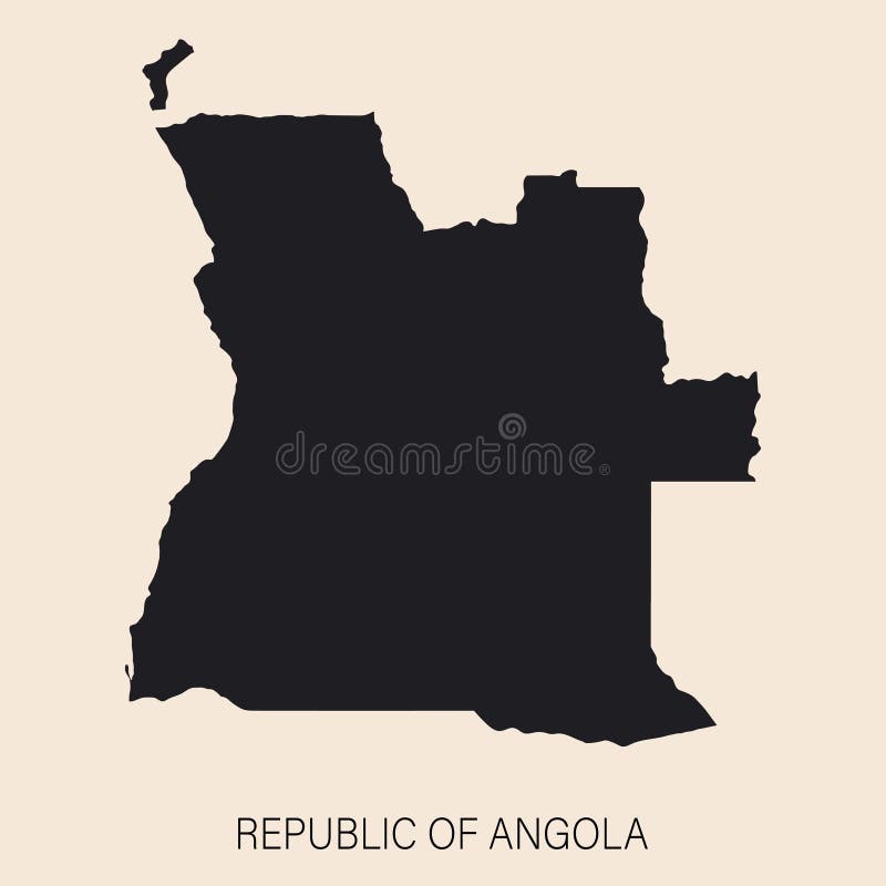 Map Pin with Detailed Map of Angola and Neighboring Countries Stock ...