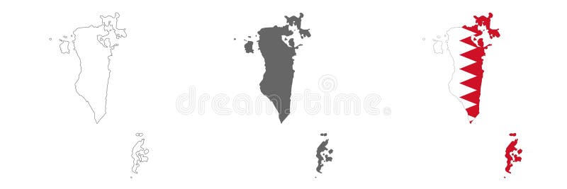 Highly Detailed Bahrain Map with Borders Isolated on Background Stock ...