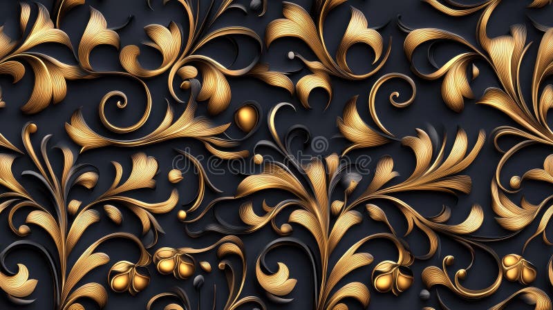This Highly Detailed Blue Damask Background Features a Luxurious ...