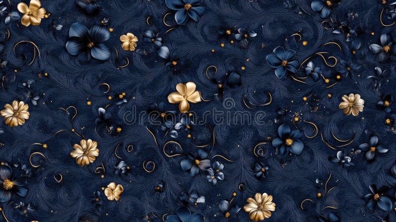 This Highly Detailed Blue Damask Background Features a Luxurious ...