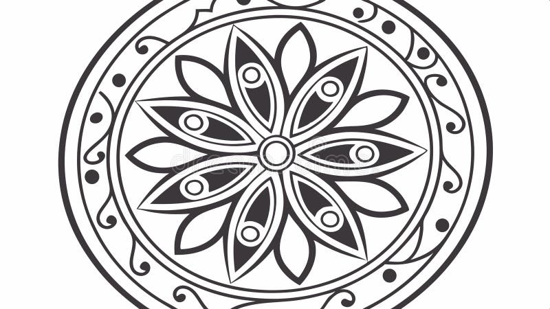 Highly Detailed Circular Mandala Pattern with Complex Symmetric Design ...