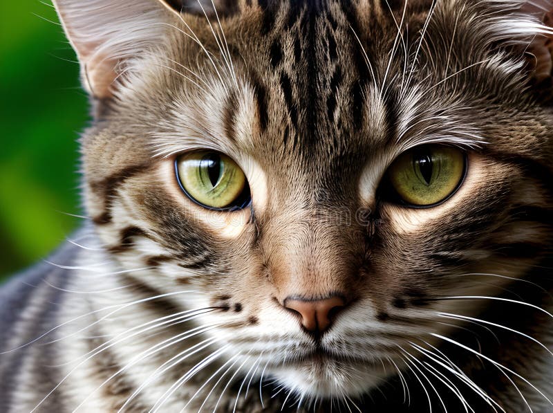 Highly Detailed Closeup of Cat Near River Stock Illustration ...