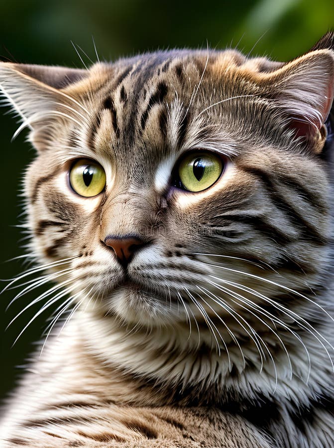 Highly Detailed Closeup of Cat Near River Stock Illustration ...