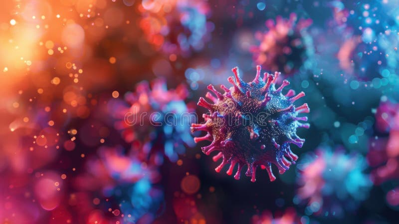 Highly Detailed 3d Rendering Microscopic Virus Particles Stock Photos ...