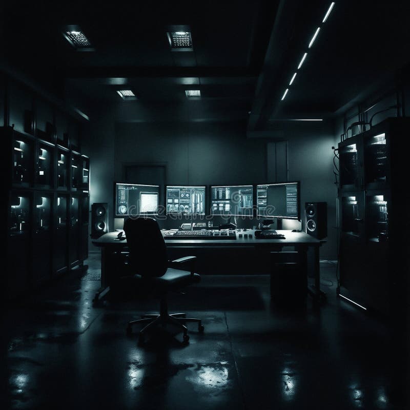 Highly Detailed Computer Room Features High Tech Hardware Stock ...