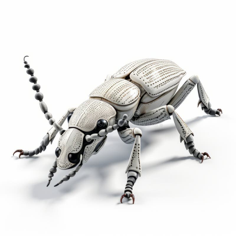 Highly Detailed Cybernetic Sci-fi 3d Weevil on White Background Stock ...