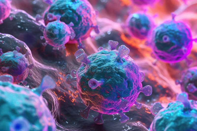 Vivid 3d Render of Viruses in Human Body Stock Illustration ...