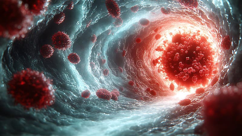 Highly Detailed 3D Medical Illustration of Virus in Action Showcasing ...