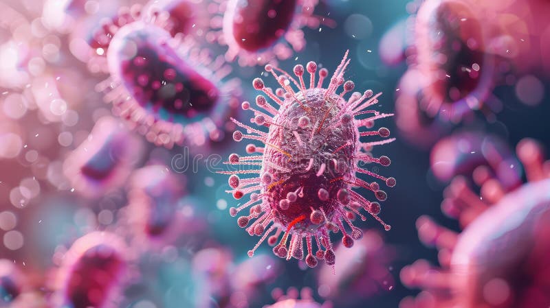 Highly Detailed 3D Model of Bacterial Infection on Pastel Colored Skin ...