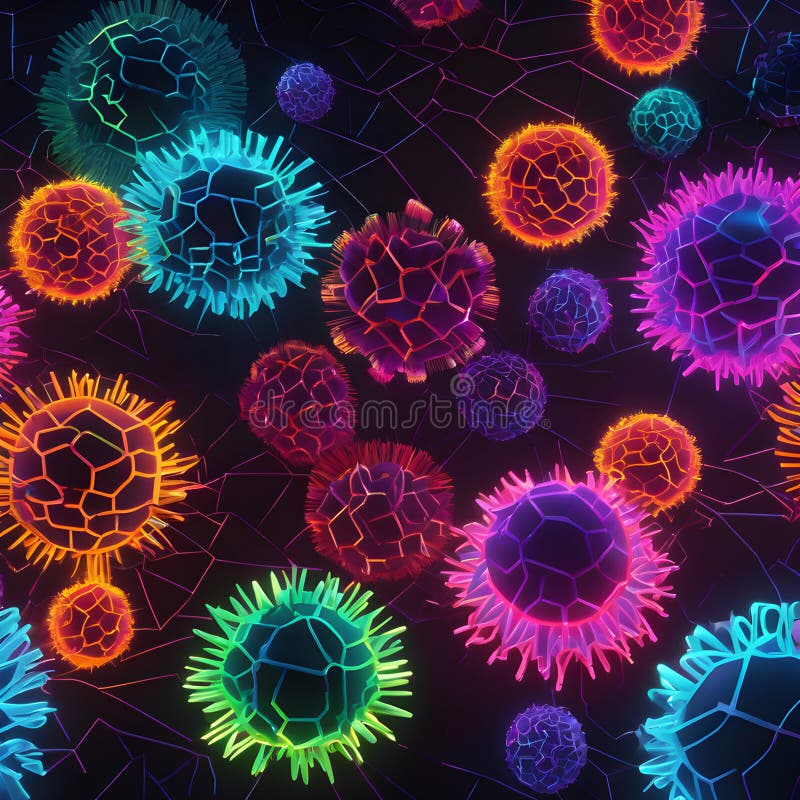 A Highly Detailed 3D Model of a Virus, Designed with Vibrant and Bright ...