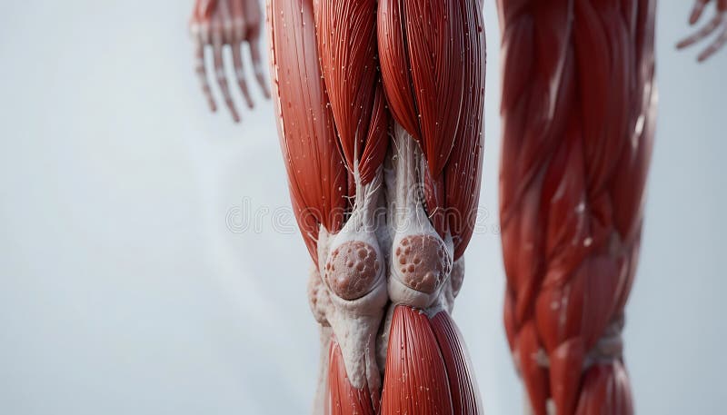 Highly Detailed 3D Render of Human Knee Anatomy Showing Muscles ...