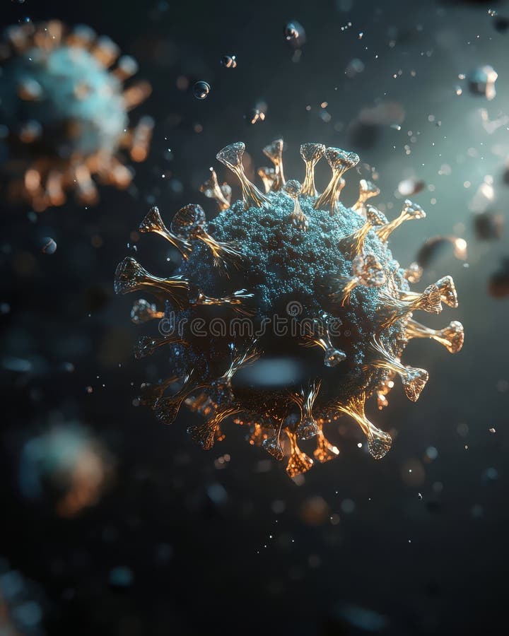 Highly Detailed 3D Rendering of a Coronavirus Microscopic Structure ...