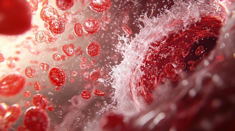 3D Rendering of Platelets Clustering Around a Vascular Injury Stock ...