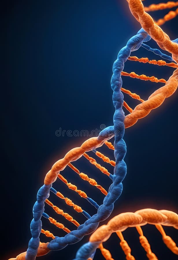 DNA Double Helix with Glowing Genetic Code – Biotechnology and Genomics ...