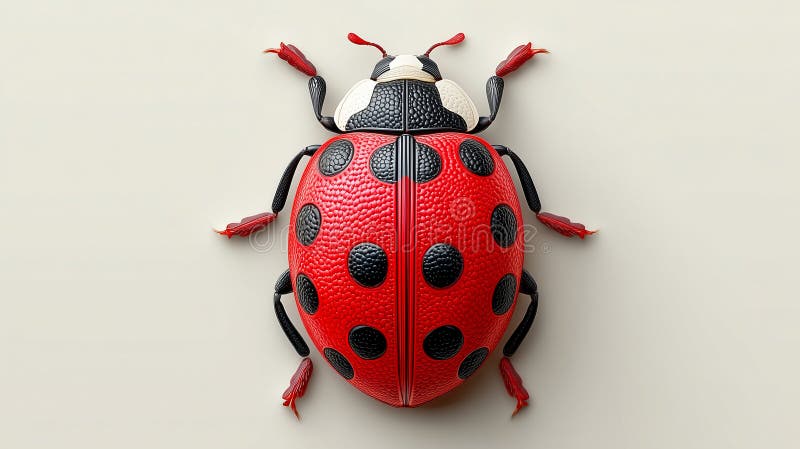 A Highly Detailed 3D Rendering of a Ladybug (Coccinellidae) in a Top ...