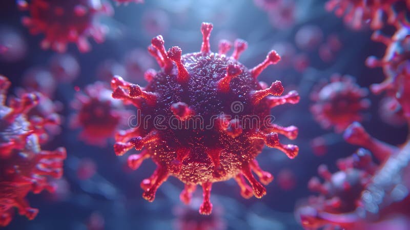 Highly Detailed 3D Rendering of a Novel Pathogenic Virus Under ...