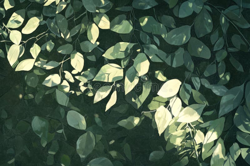 Highly Detailed Dappled Sunlight on Forest Leaves, Casting Shadows and ...
