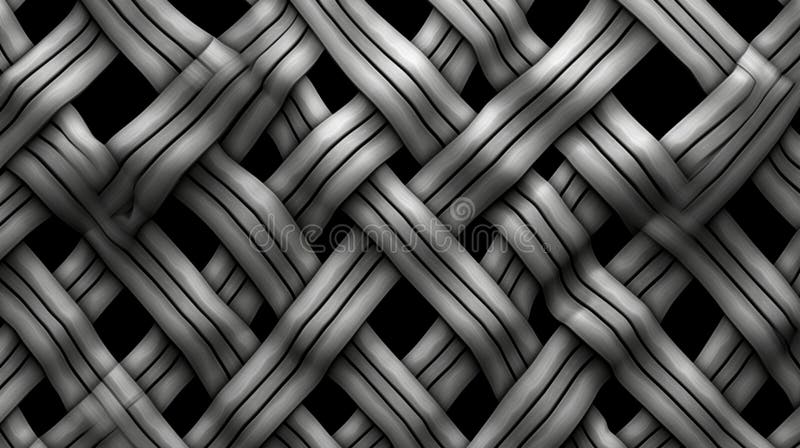 A Highly Detailed Digital Illustration of a Black and White Woven ...