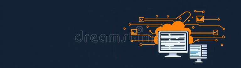 Highly Detailed Digital Illustration Depicting a Computer Monitor with ...