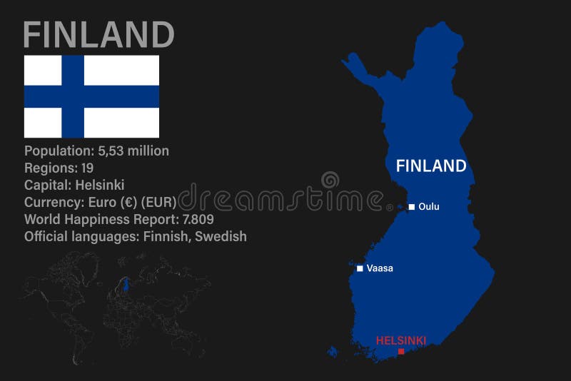 Finland - Highly Detailed Editable Political Map with Labeling. Stock ...