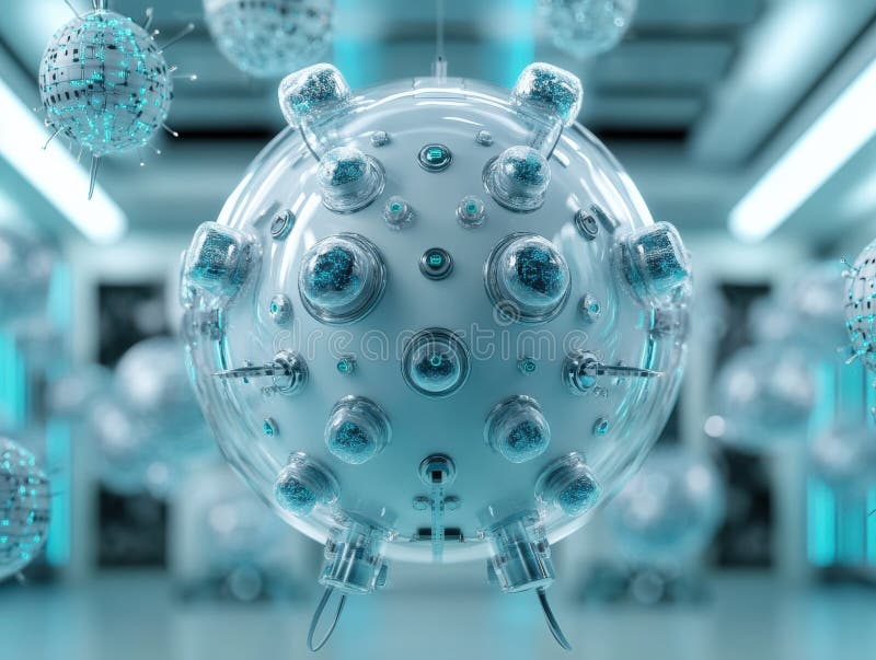 A Highly Detailed, Futuristic Representation of a Virus or ...