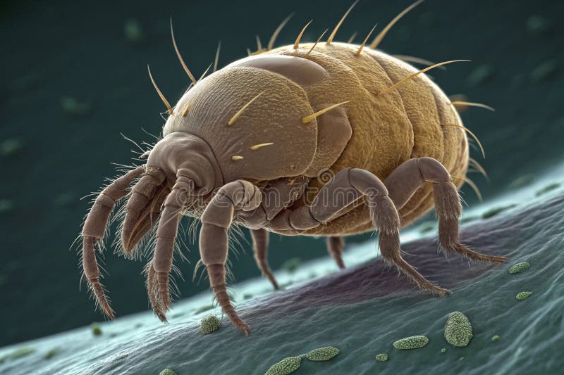 Generative AI Electron Microscope View of Micro Insect on Human Skin ...