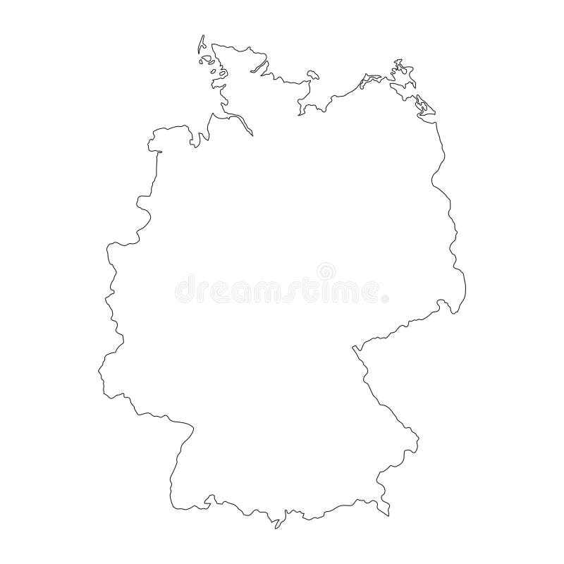 Highly Detailed Germany Map with Borders Isolated on Background Stock ...