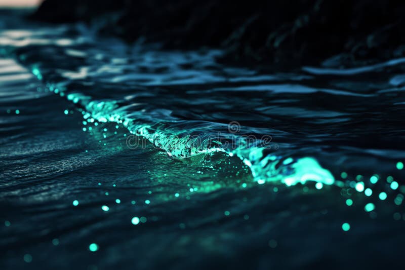 Highly Detailed Glowing Bioluminescent Algae Texture, Soft, Flowing ...