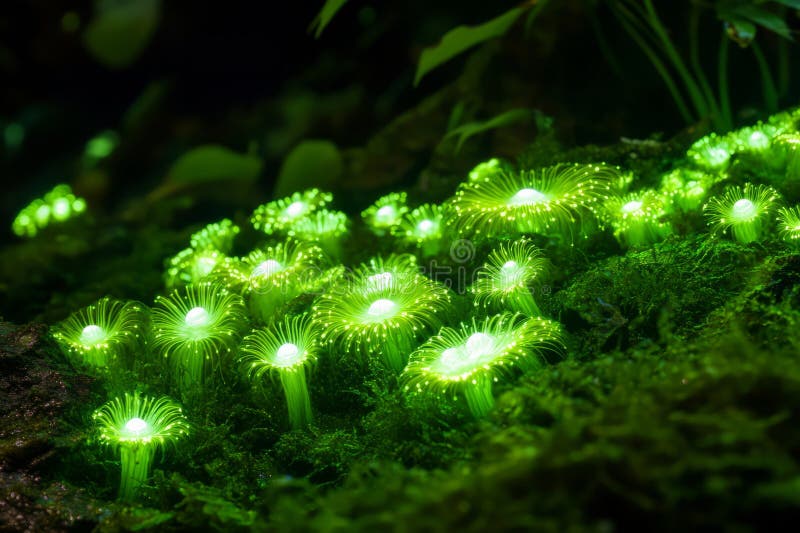 Highly Detailed Glowing Bioluminescent Algae Texture, Soft, Flowing ...