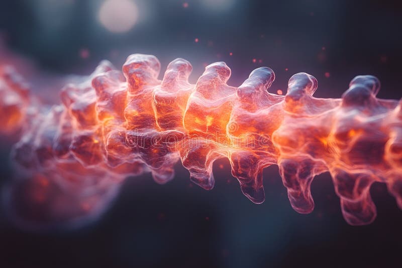 Glowing Human Spine: Futuristic Medical Technology Visualization ...