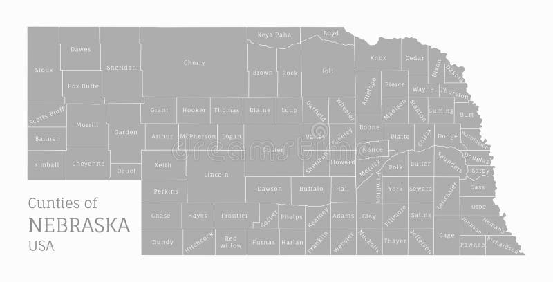Map Nebraska Counties Stock Illustrations – 365 Map Nebraska Counties ...