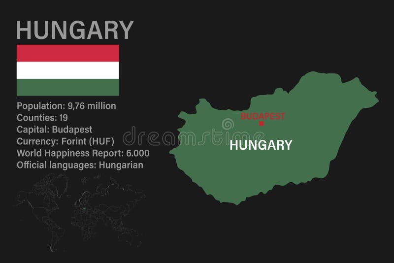 The Detailed Map of Hungary with Regions or States. Administrative ...