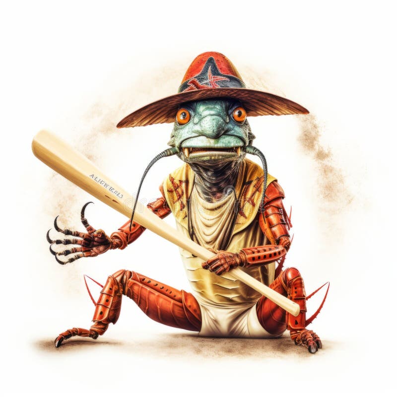 Detailed Science Fiction Illustration of a Lizard with an Axe and ...