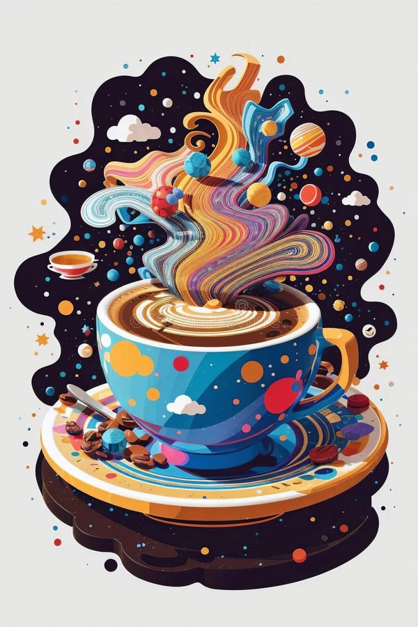 Highly Detailed Illustration of a Galaxy Inside a Cup of Coffee, a ... Highly Detailed Illustration of a Galaxy Inside a Cup of Coffee, a ...