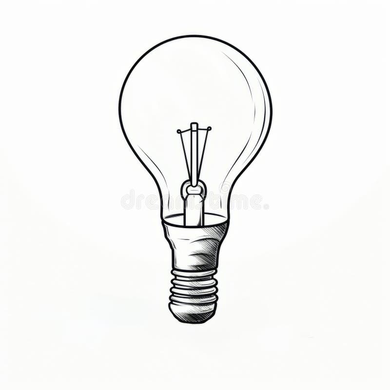 Highly Detailed Illustration of a Light Bulb with Contoured Shading ...