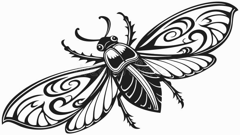 Detailed Moth with Ornate Wings, Natural Pattern, Vector Design ...