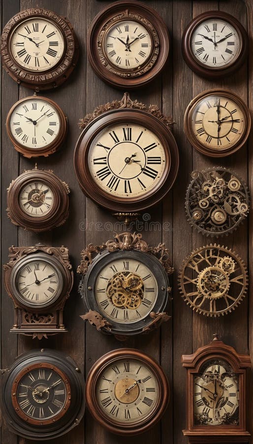 A Highly Detailed Image of Clocks Stock Illustration - Illustration of ...