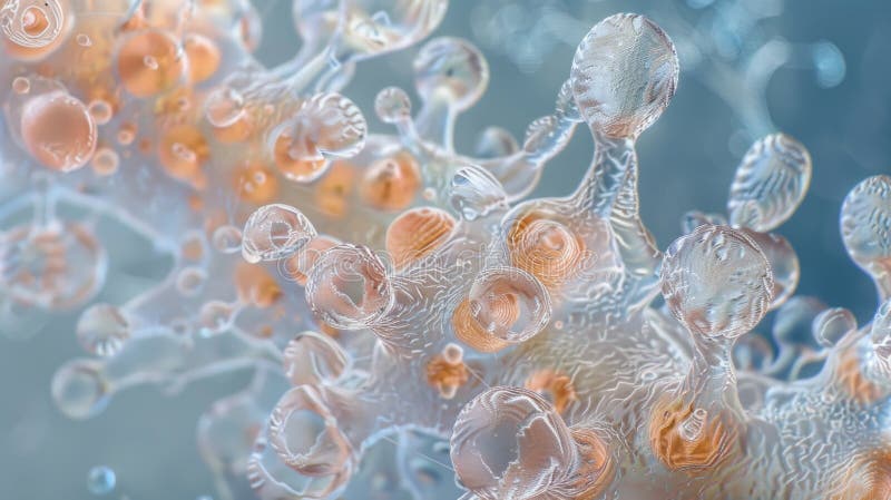 A Highly Detailed Image of a Conidium Releasing Spores Showcasing Its ...