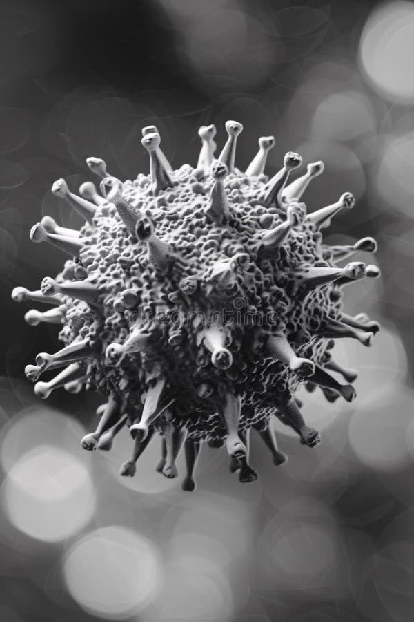 Electron Microscope Capture of an Virus Approaching Human Cell Stock ...