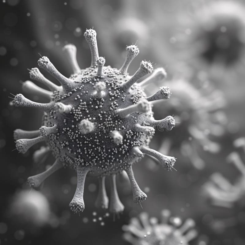Electron Microscope Capture of an Virus Approaching Human Cell Stock ...
