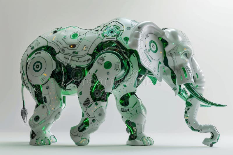 Futuristic Robotic Elephant, Technology Concept Stock Illustration ...