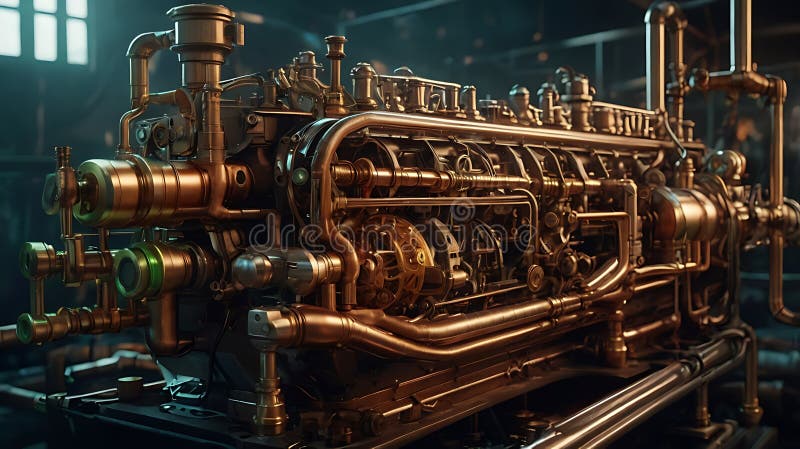 Intricate Steampunk Engine Detailed Mechanical Marvel Stock ...